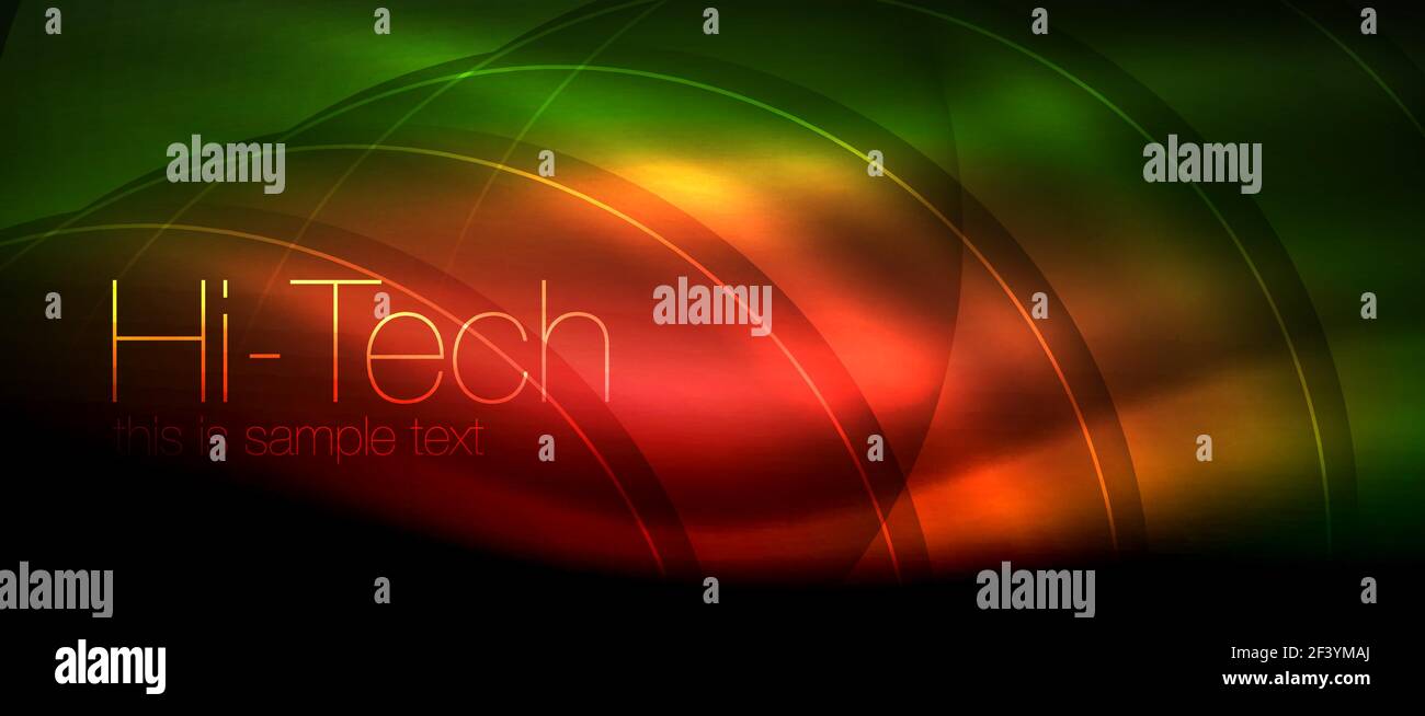 Glossy light effect neon glowing waves, shiny lights. Glossy light ...