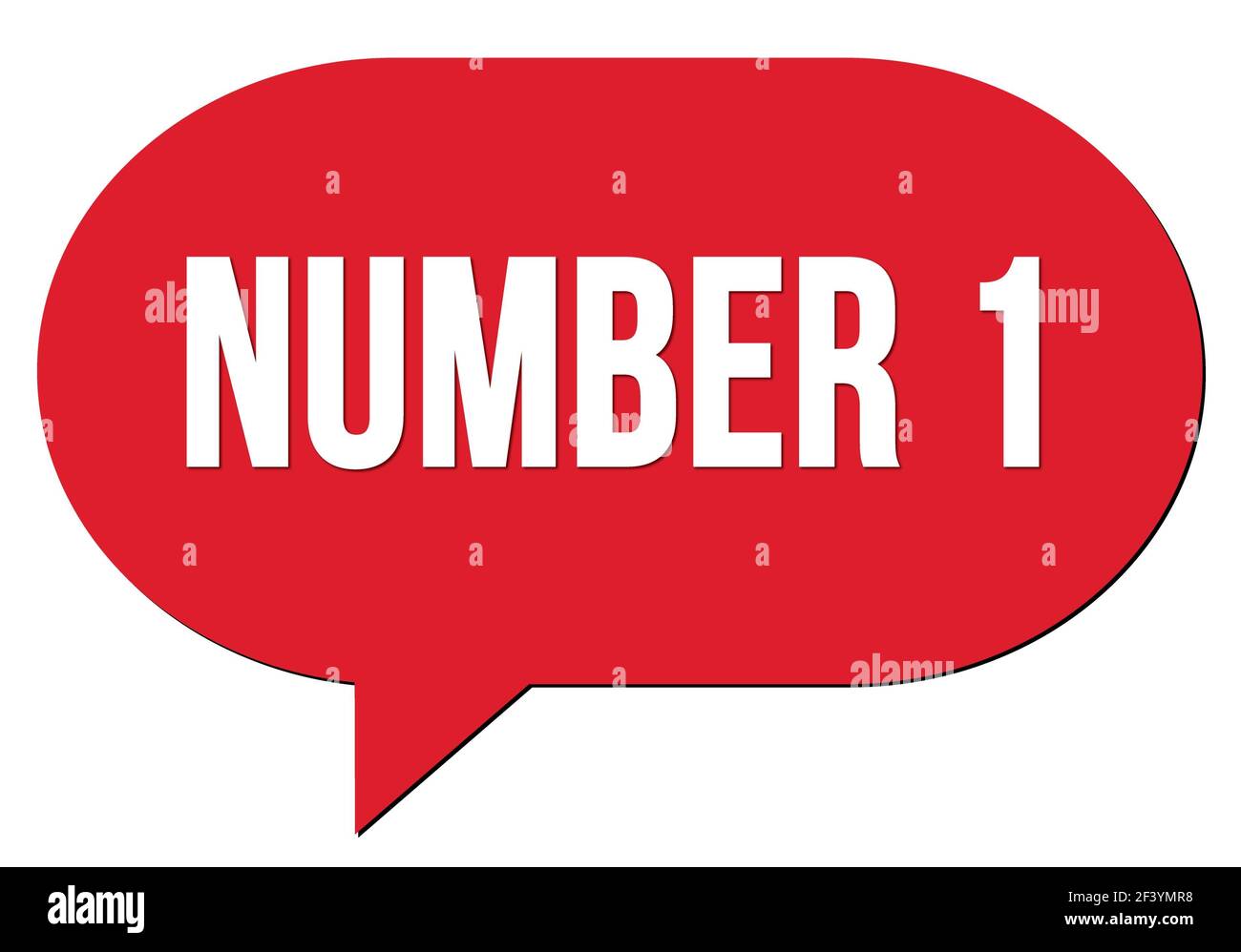 NUMBER 1 text written in a red speech bubble stamp Stock Photo - Alamy