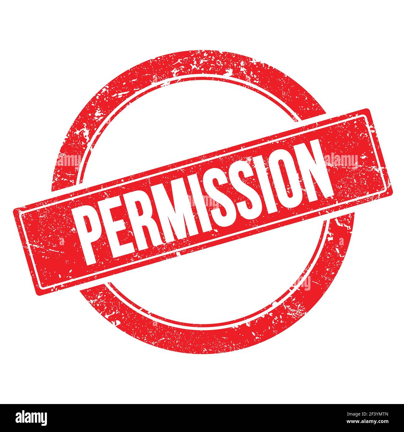 PERMISSION text on red grungy round vintage stamp Stock Photo - Alamy