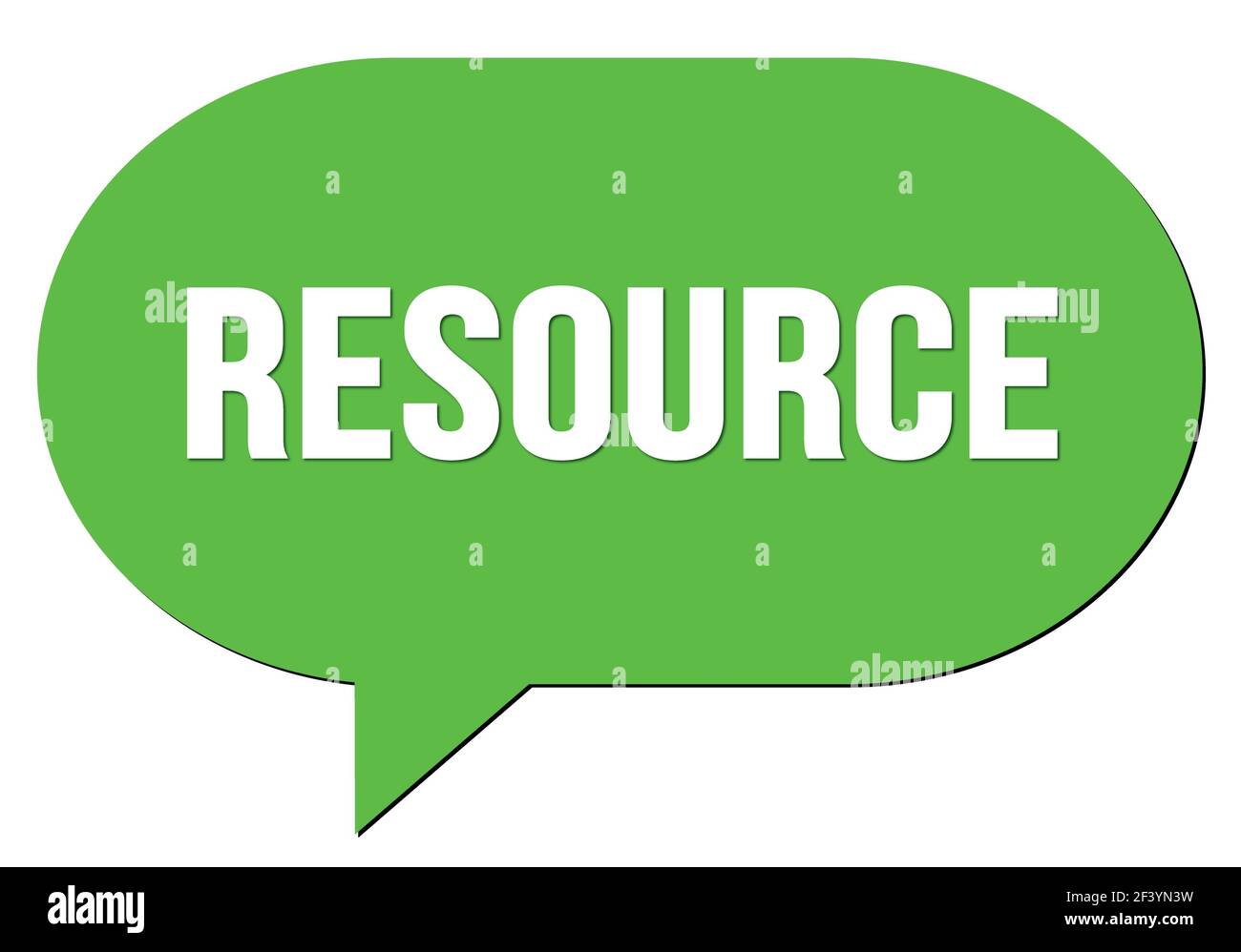 RESOURCE text written in a green speech bubble stamp Stock Photo - Alamy
