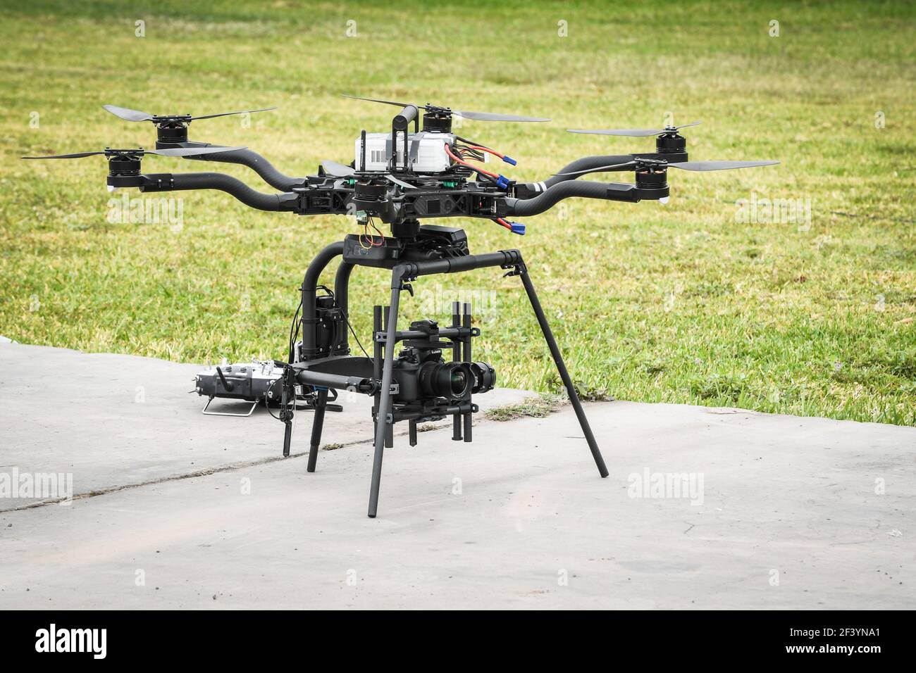 Drone during the Dakar 2018, Scrutineering, verifications, Peru, on ...