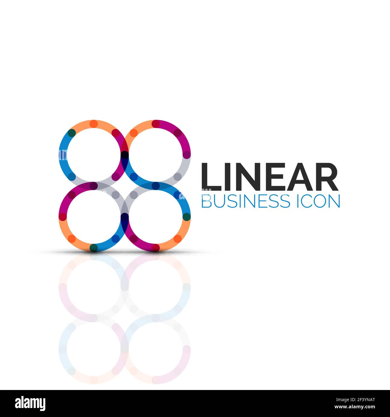 Abstract flower or star, linear thin line icon. Minimalistic business ...