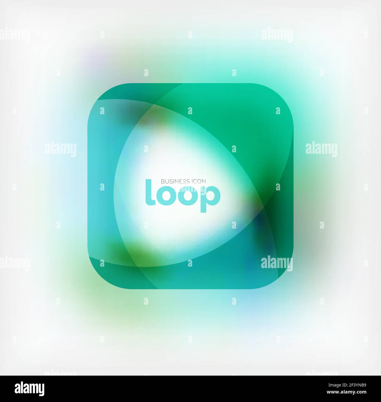 Vector square loop business symbol, geometric icon created of waves ...