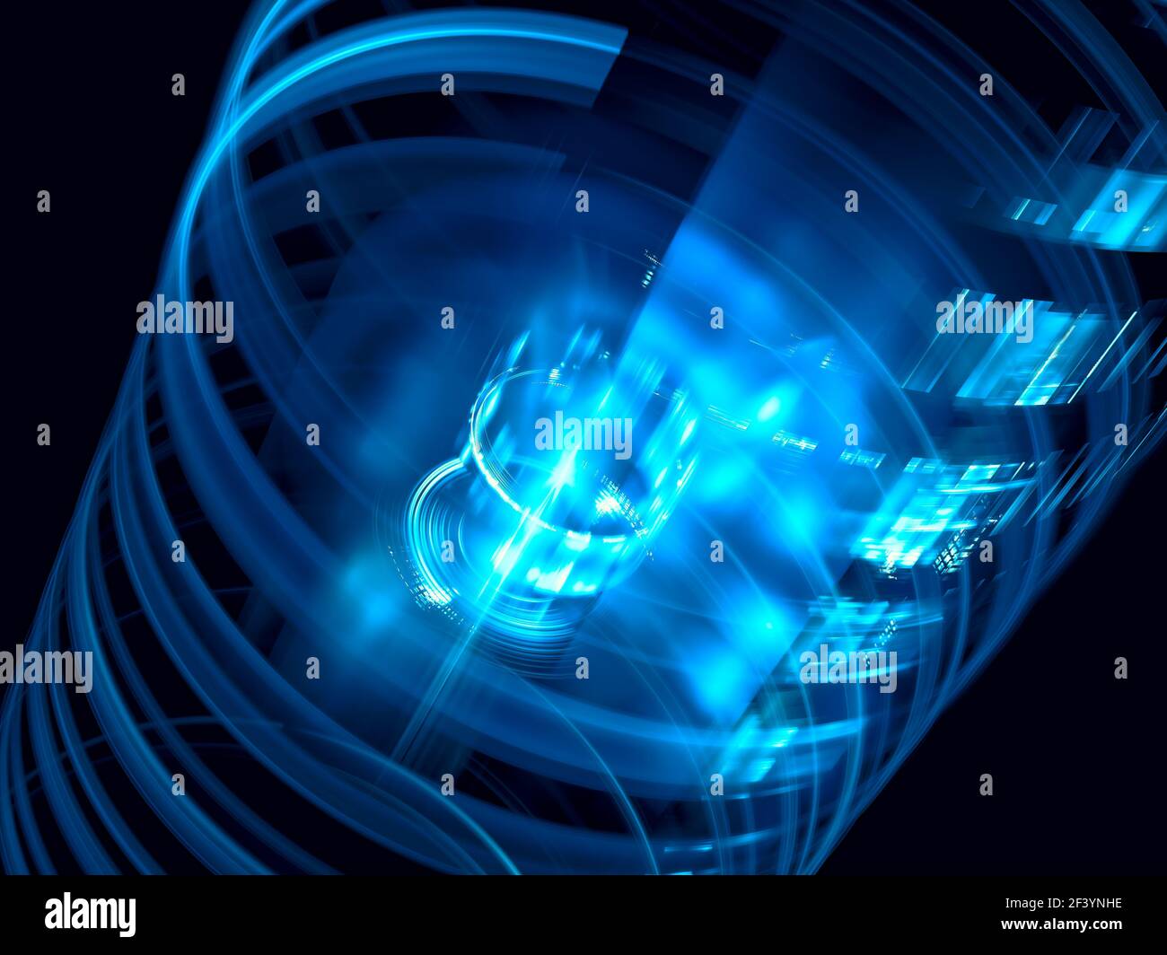 Glowing inclined pipe on a dark background - abstract 3d illustration ... Glowing inclined pipe on a dark background - abstract 3d illustration ...