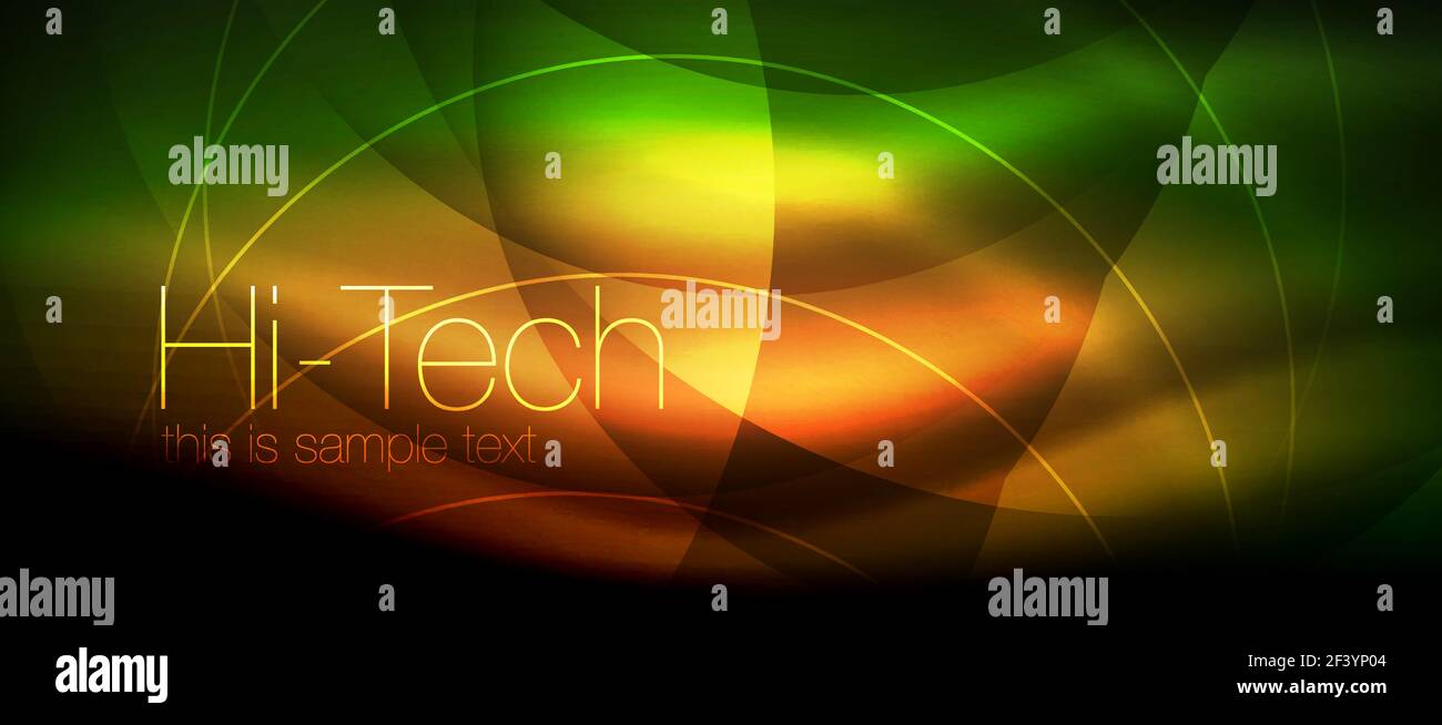 Glossy light effect neon glowing waves, shiny lights. Glossy light ...