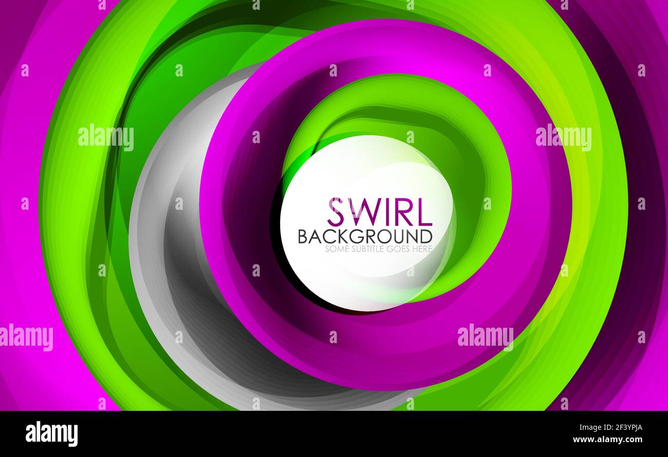 Spiral swirl flowing lines 3d vector abstract digital motion background ...