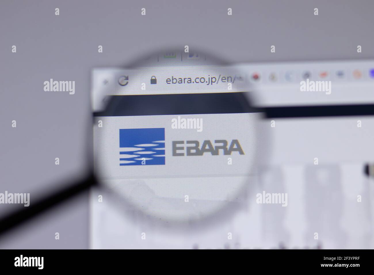 New York, USA - 18 March 2021: Ebara Corporation company logo icon on ...