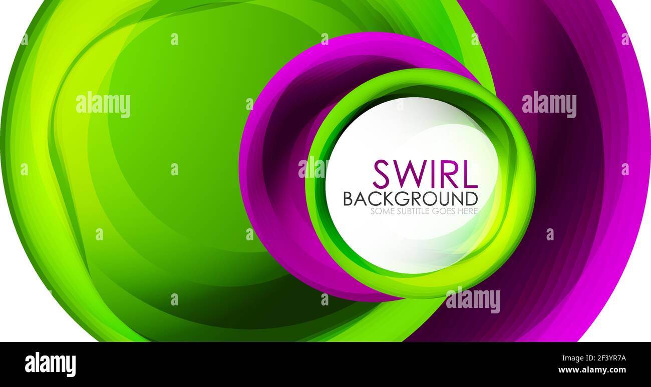 Spiral swirl flowing lines 3d vector abstract digital motion background ...