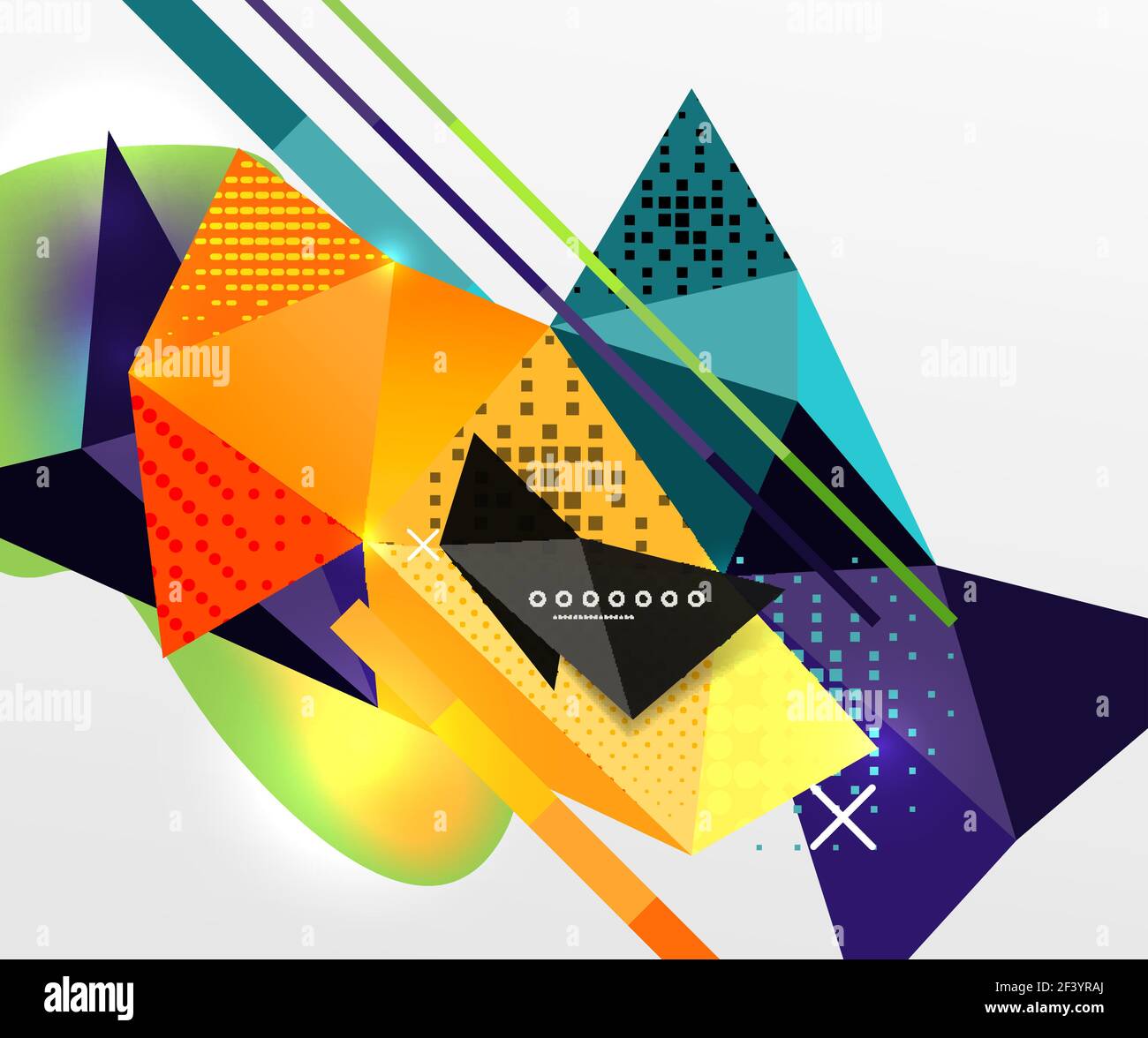 Abstract geometric background, polygonal triangle elements, lines and ...