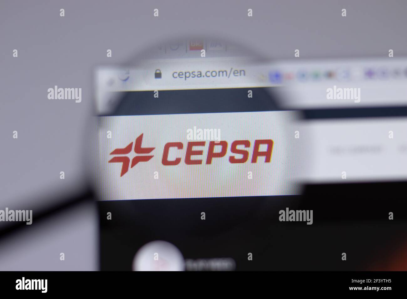 New York, USA - 18 March 2021: Cepsa company logo icon on website ...