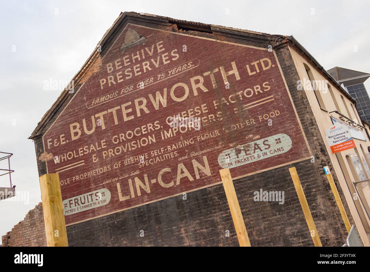 Ghost sign revealed on side of building in Newcastle under lyme after ...