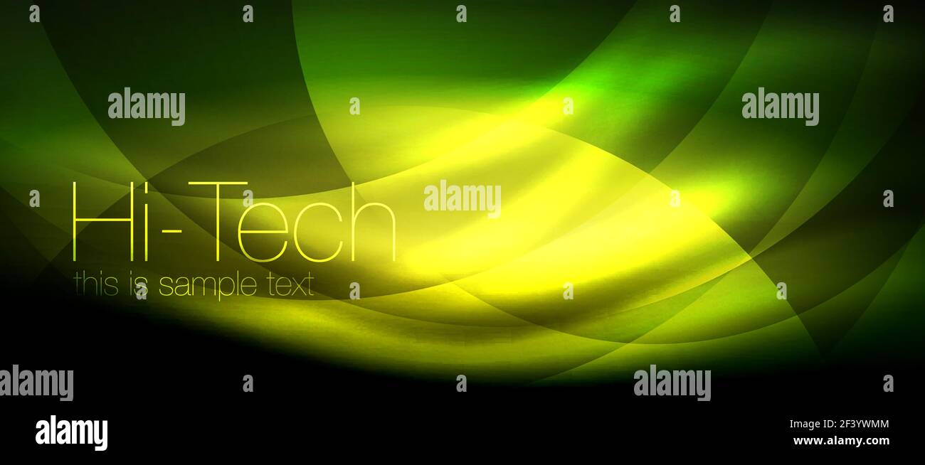 Glossy light effect neon glowing waves, shiny lights. Glossy light ...