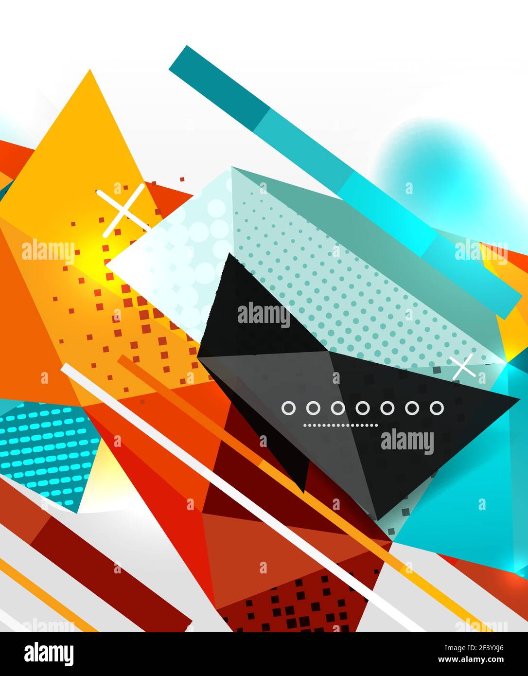 Abstract geometric background, polygonal triangle elements, lines and ...