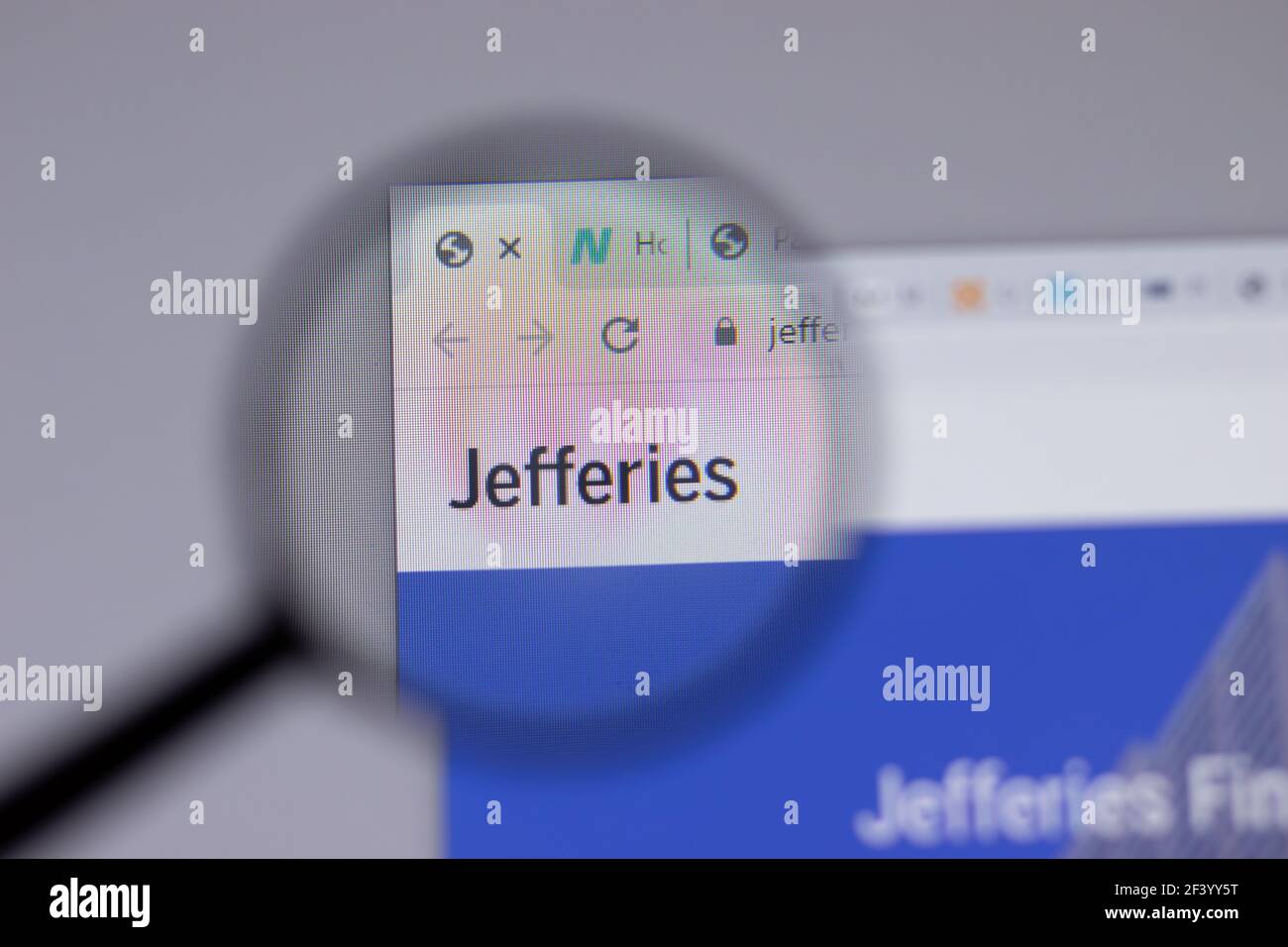New York, USA - 18 March 2021: Jefferies Group company logo icon on ...