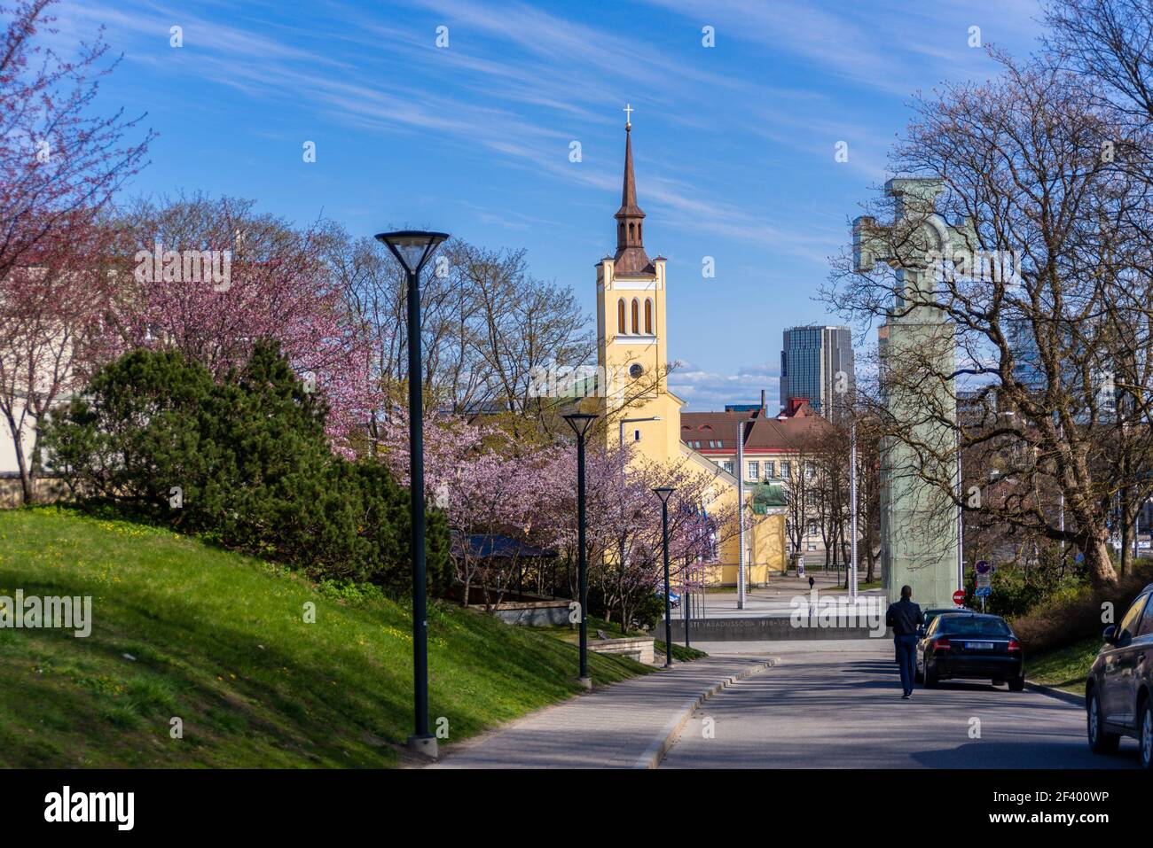 St.John Church or Jaani Kirik on Freedom square, Tallinn, Estonia at ...