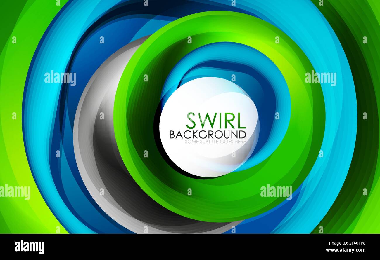 Spiral swirl flowing lines 3d vector abstract digital motion background ...