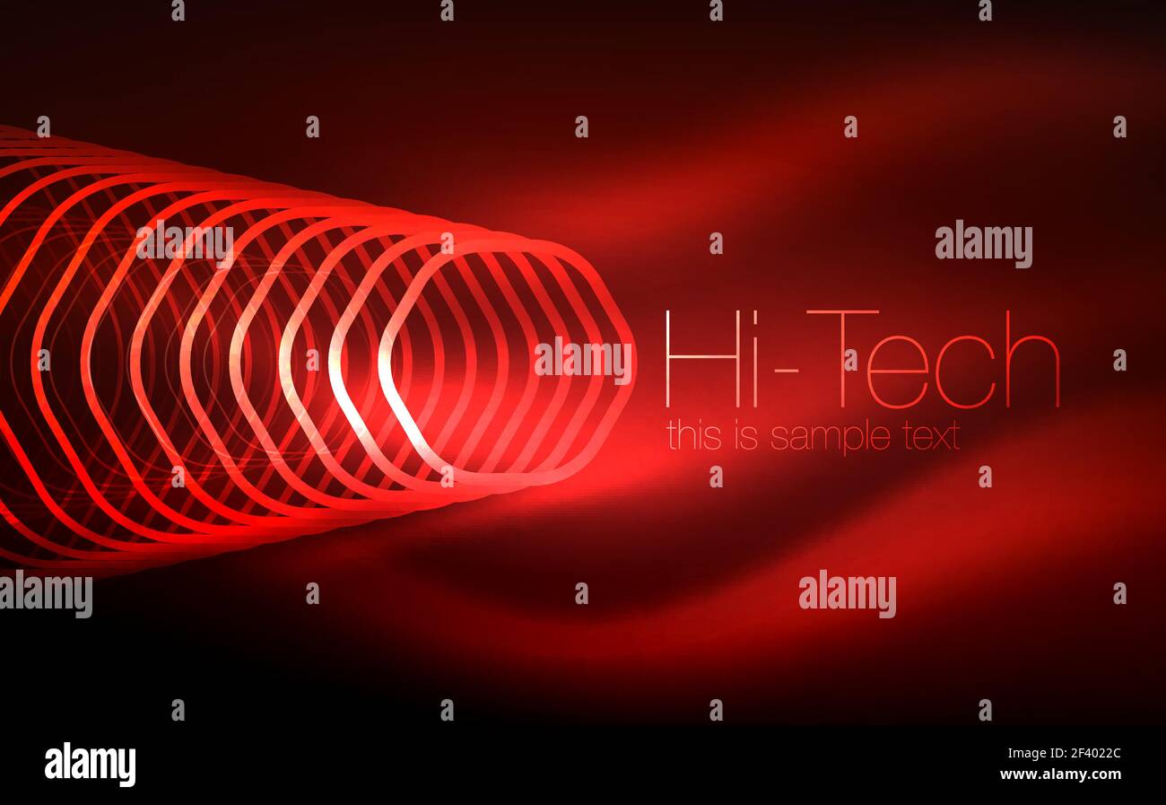 Outline hexagons, glowing geometric shapes, digital techno abstract ...