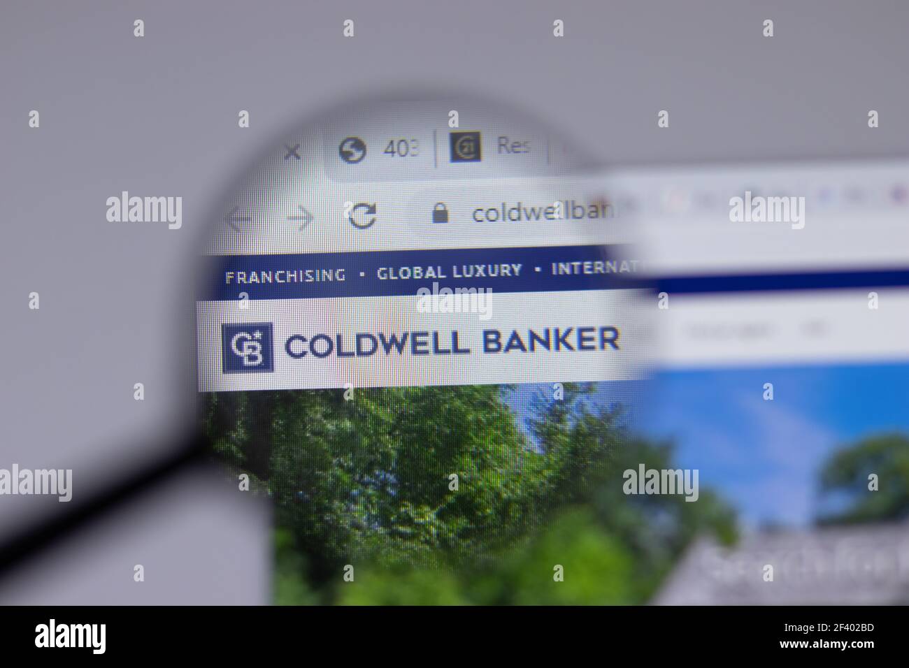 New York, USA - 18 March 2021: Coldwell Banker company logo icon on ...