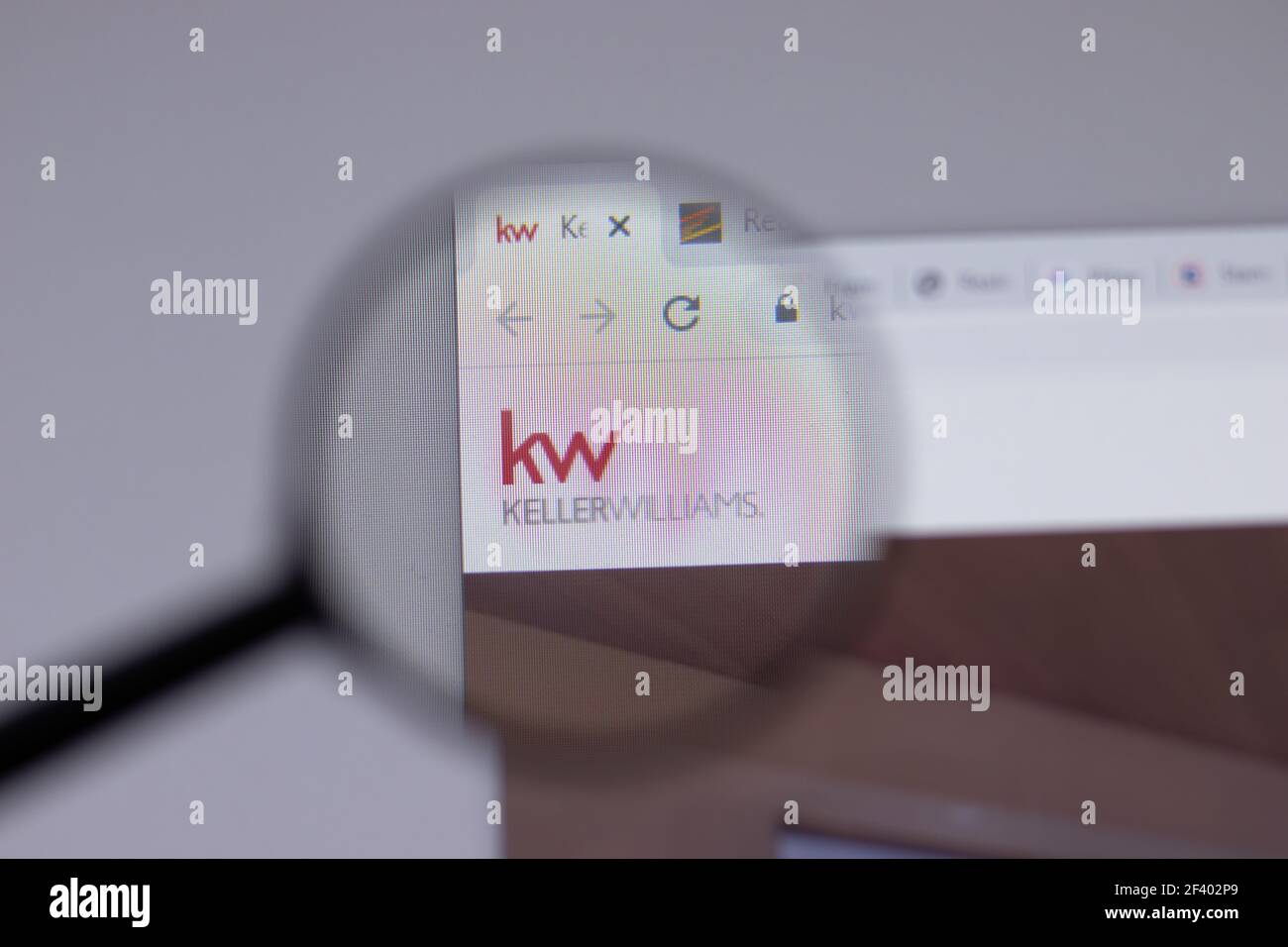 New York, USA - 18 March 2021: kw Keller Williams Realt company logo ...