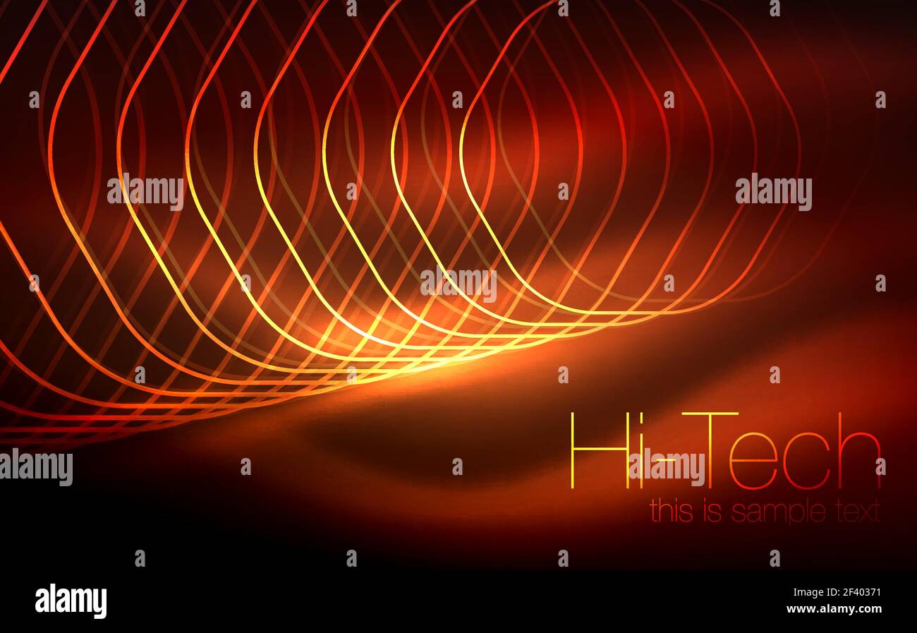Outline hexagons, glowing geometric shapes, digital techno abstract ...