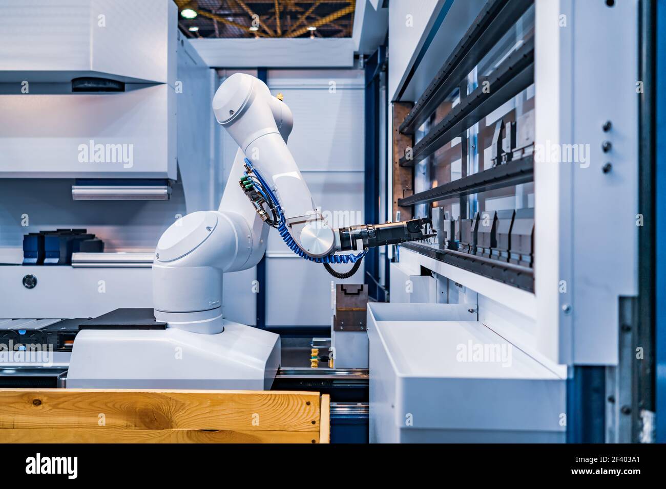 Robotic Arm modern industrial technology. Automated production c ...