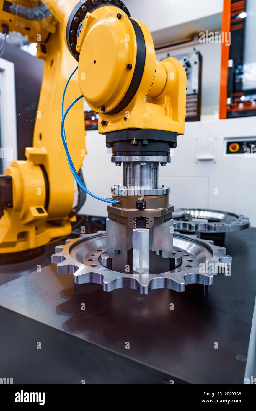 Robotic Arm modern industrial technology. Automated production c ...