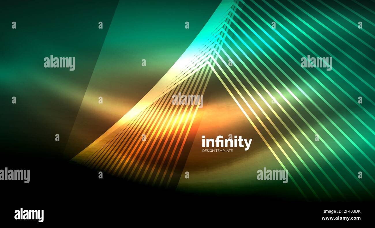 Shiny straight lines on dark background, techno digital modern template ...