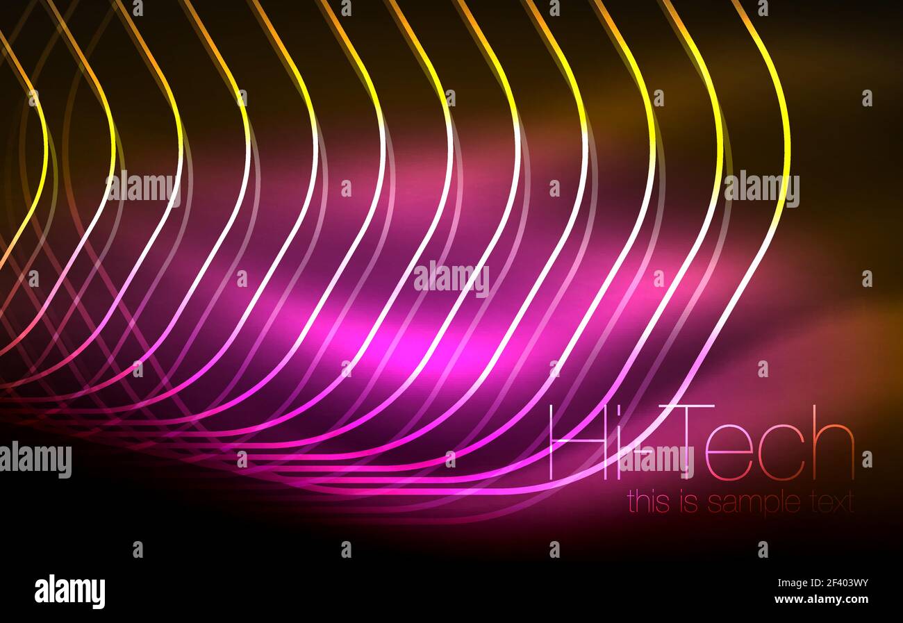 Outline hexagons, glowing geometric shapes, digital techno abstract ...