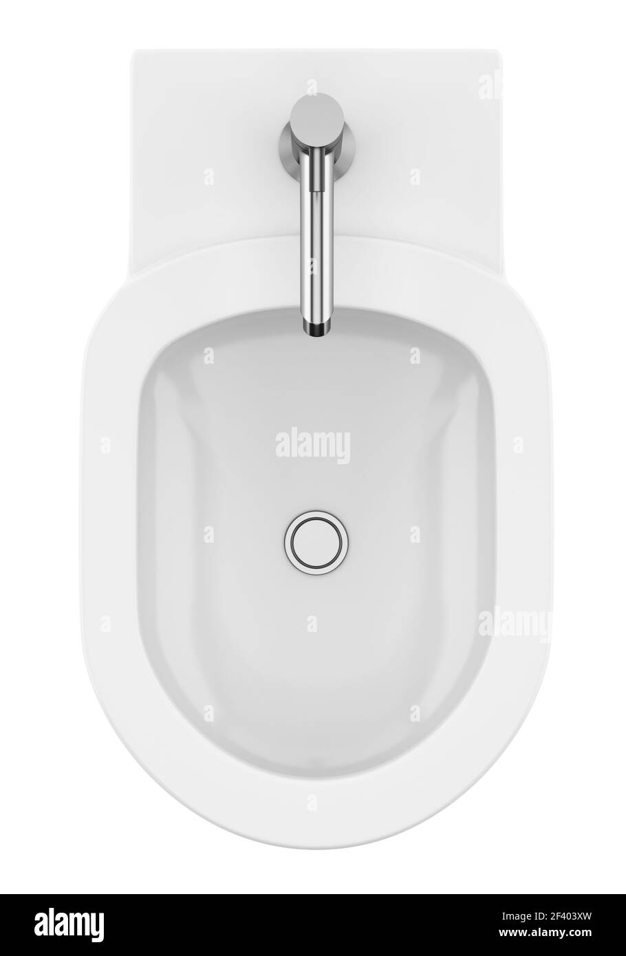 top view of ceramic bidet isolated on white background. 3d illustration ...