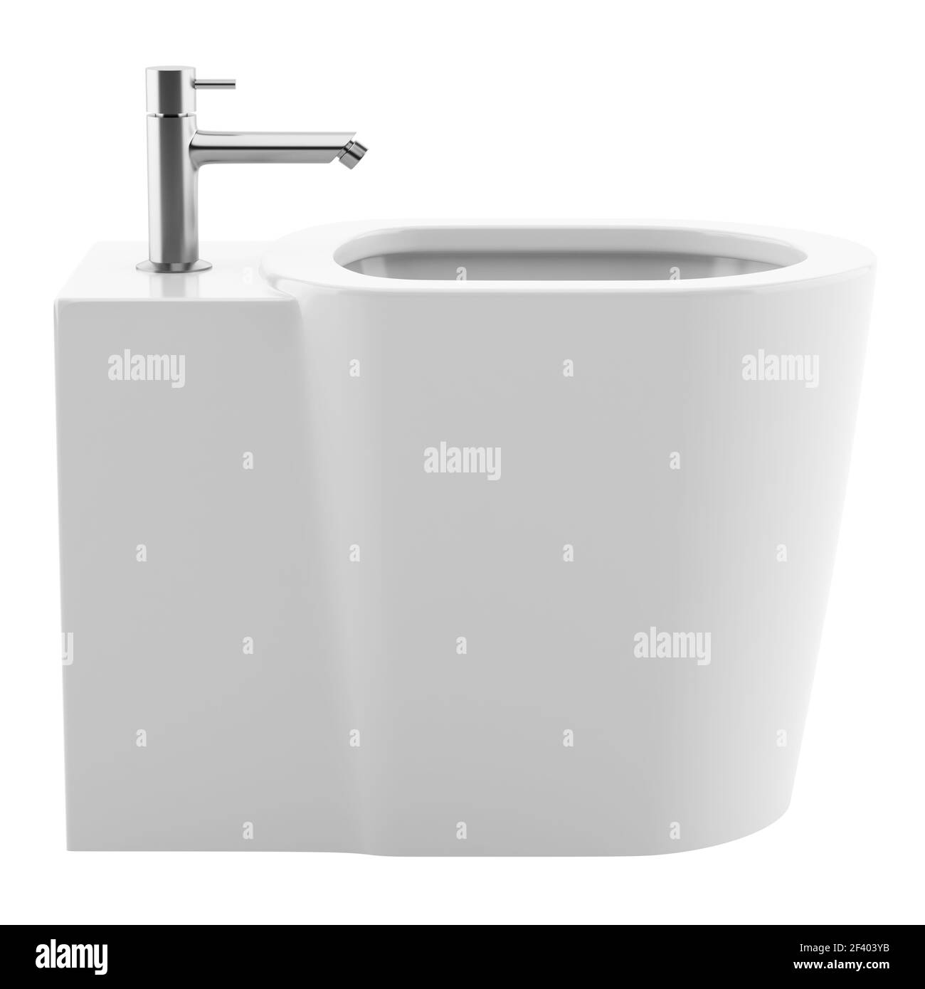 ceramic bidet isolated on white background. 3d illustration Stock Photo ...