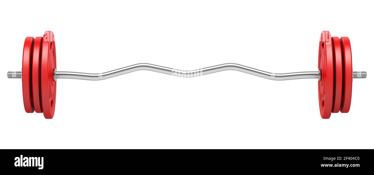 red barbell isolated on white background. 3d illustration Stock Photo ...