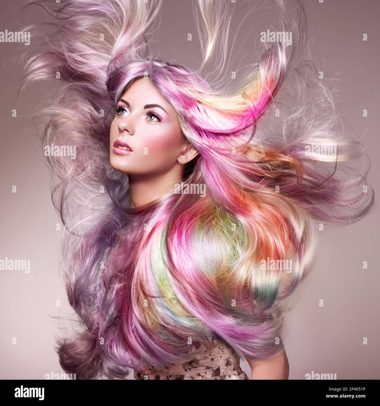 Beauty fashion model girl with colorful dyed hair. Beauty Fashion Model ...