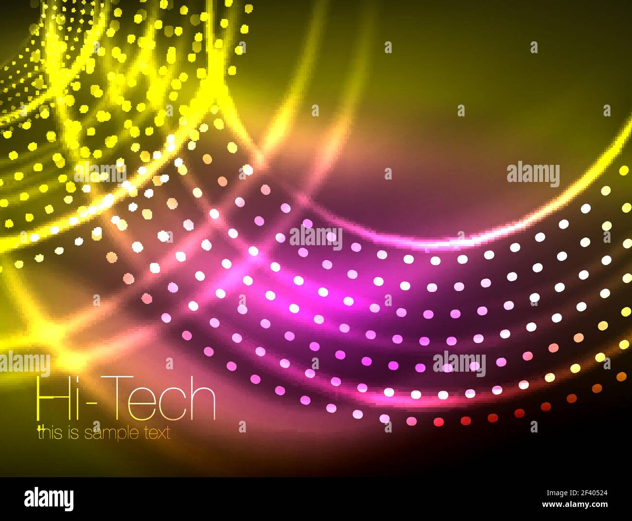 Magic neon circle shape abstract background, shiny light effect ...