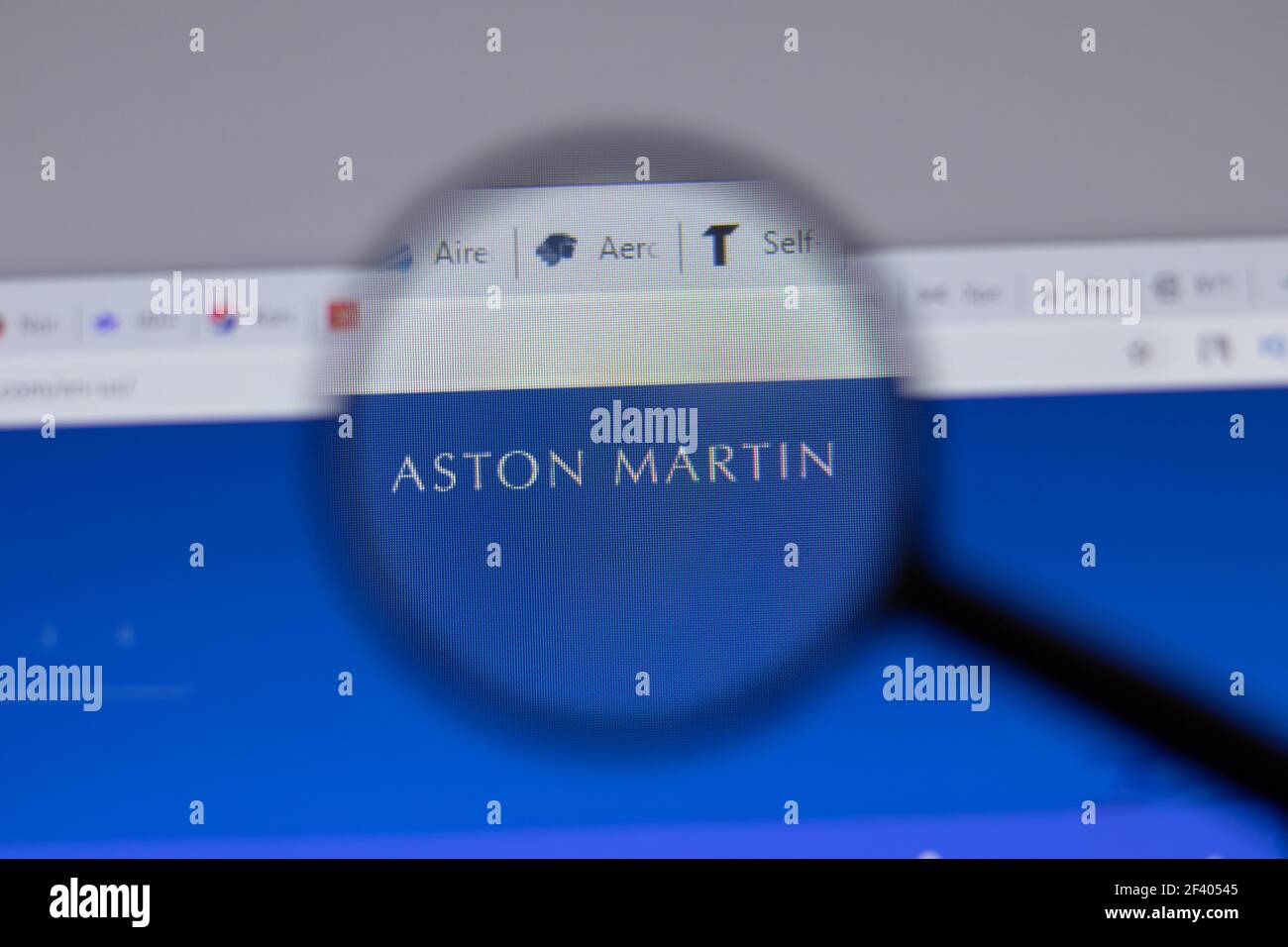 New York, USA - 18 March 2021: Aston Martin company logo icon on website, Illustrative Editorial ...