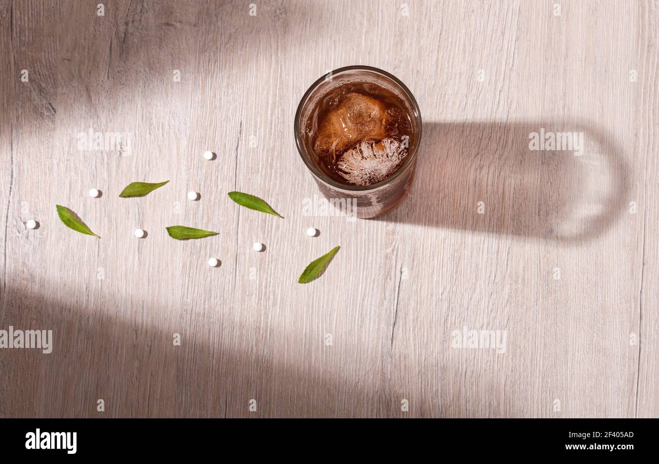 Refreshing tea drink sweetened with stevia - Stevia rebaudiana Stock ...