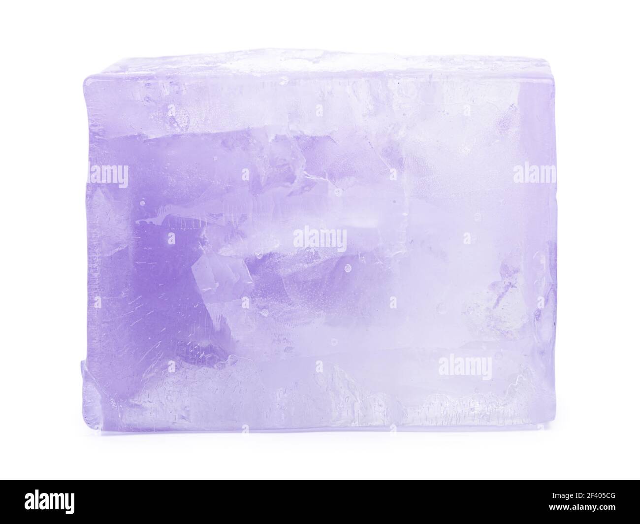 Rectangular piece of ice isolated over white background Stock Photo - Alamy