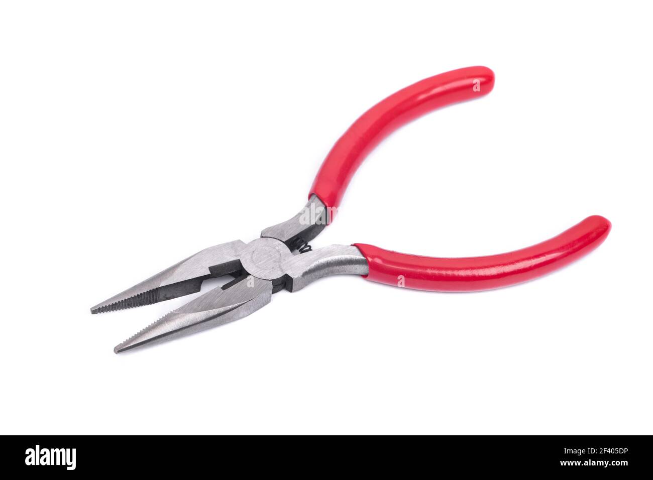 New pliers with red handle isolated on white background Stock Photo - Alamy