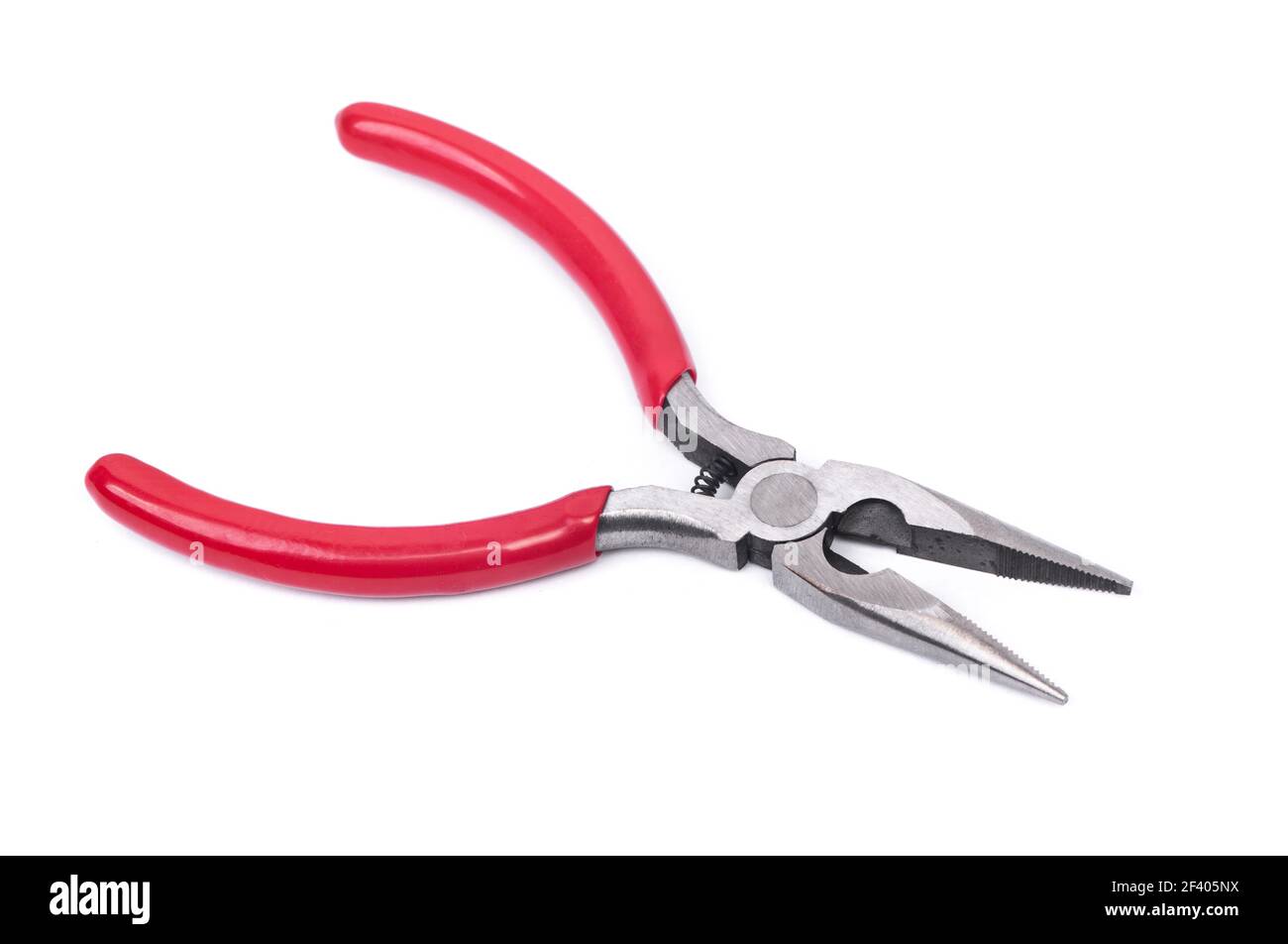 New pliers with red handle isolated over white background Stock Photo ...