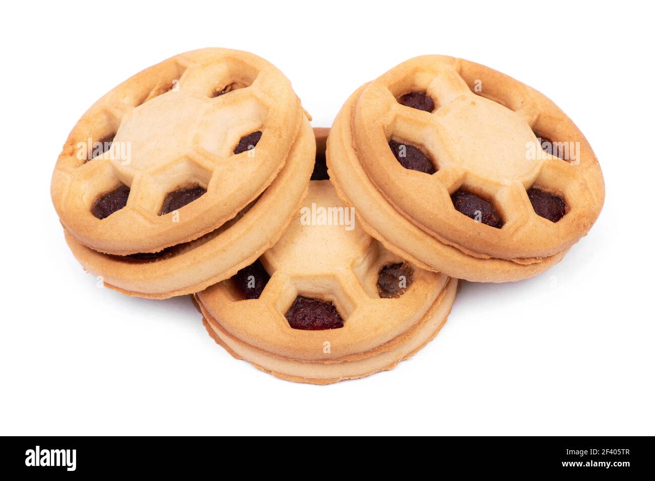 Group of formed cookies isolated on white background Stock Photo - Alamy