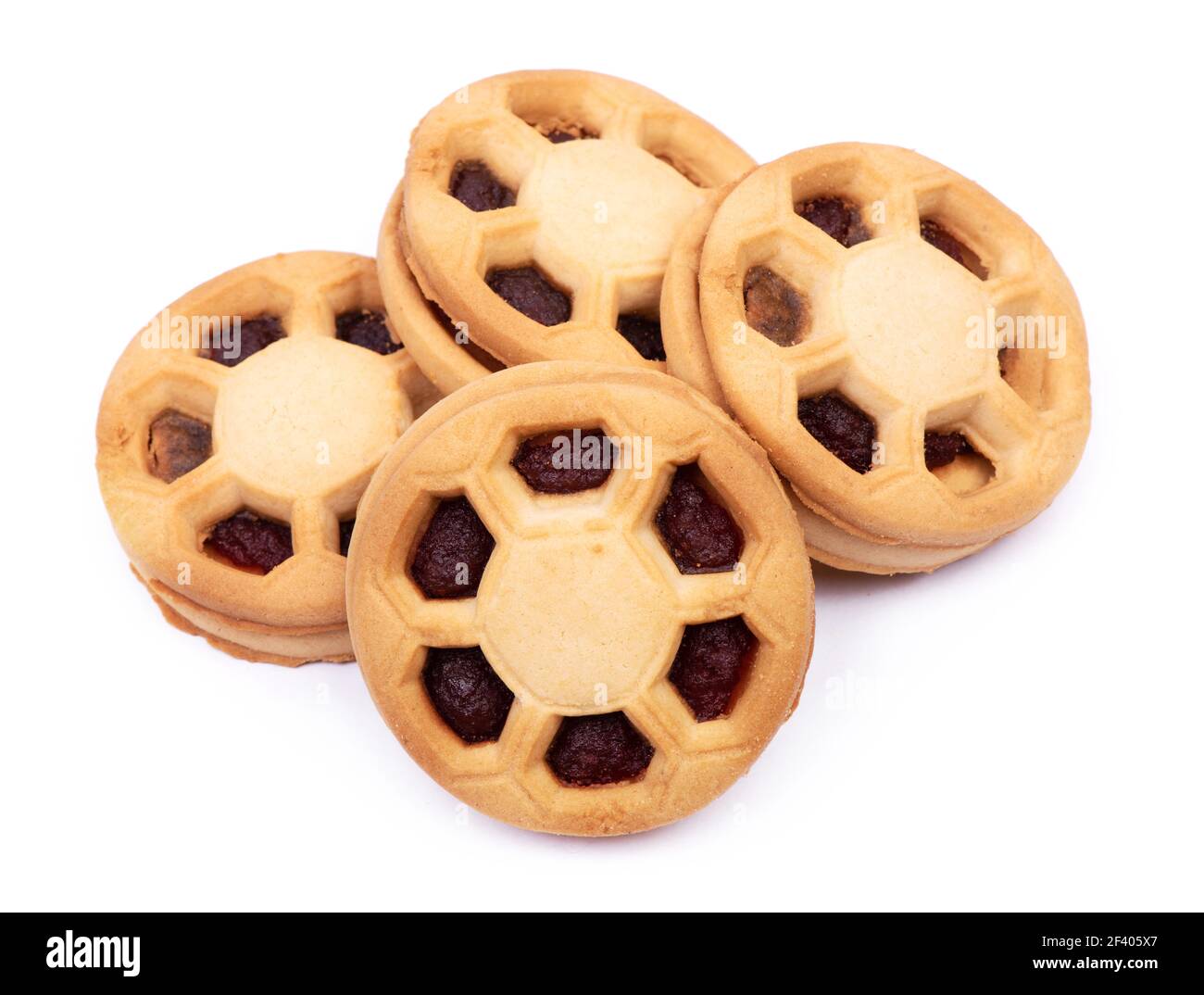 Group of formed cookies isolated on white background Stock Photo - Alamy