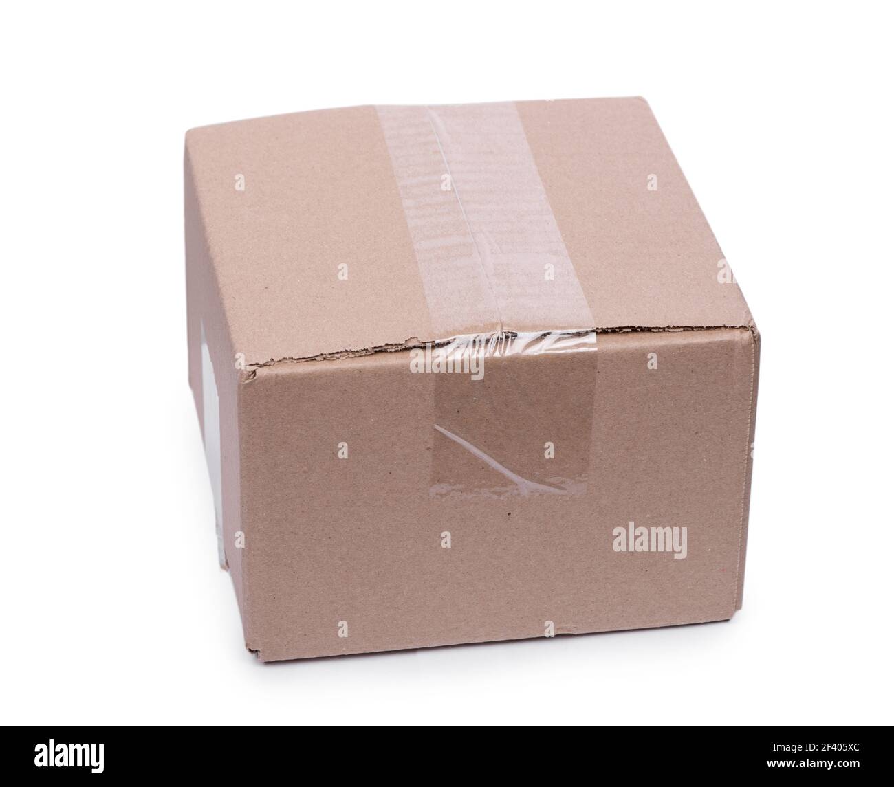 Closed cardboard box isolated on white background Stock Photo - Alamy