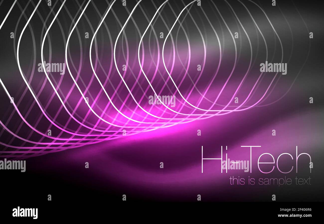 Outline hexagons, glowing geometric shapes, digital techno abstract ...