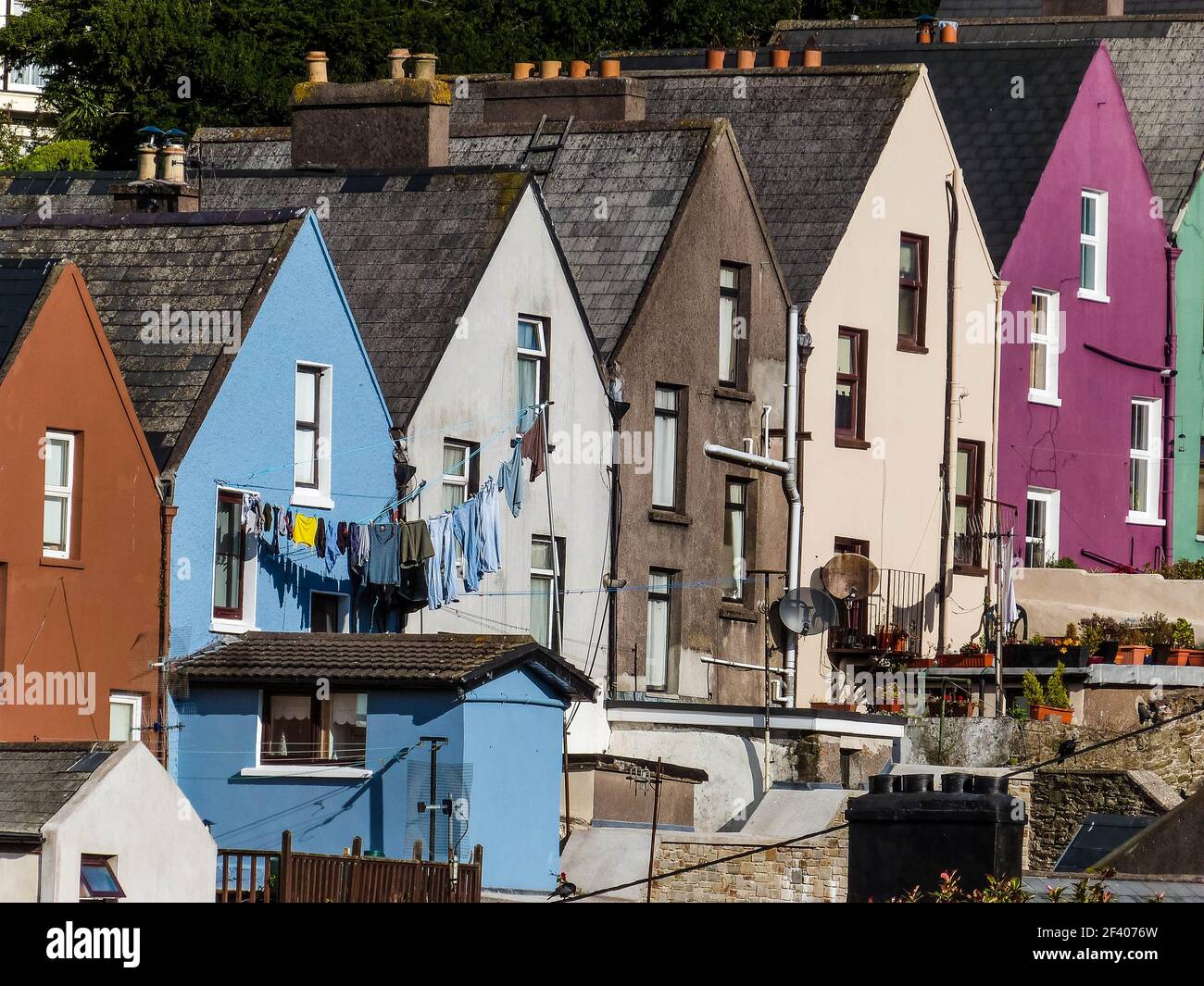 colorful houses in a row in ireland Stock Photo - Alamy