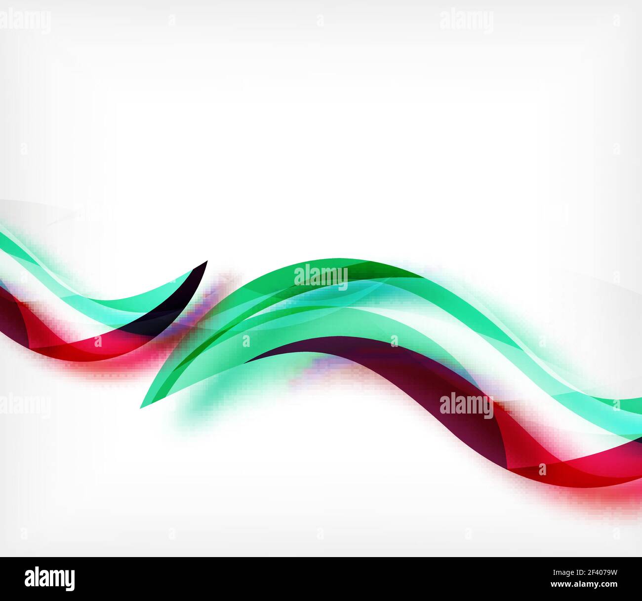 Vector colorful wavy stripe on white background with blurred effects ...