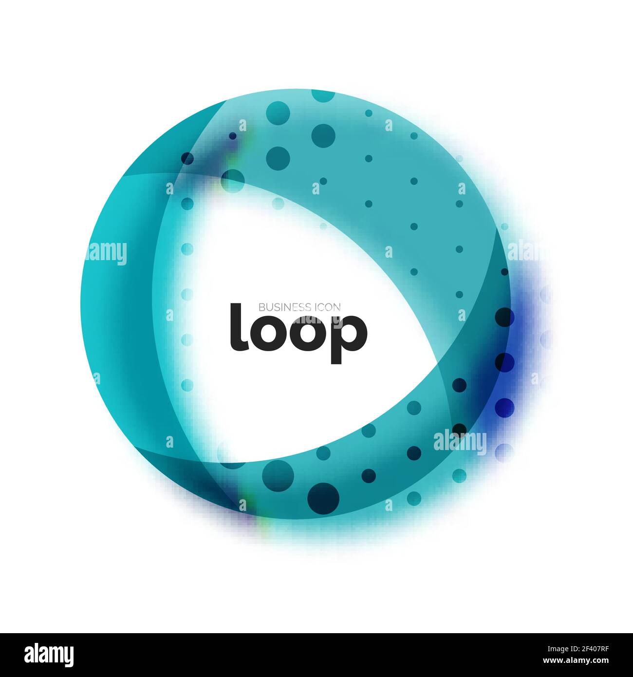 Loop circle business icon, created with glass transparent color shapes ...