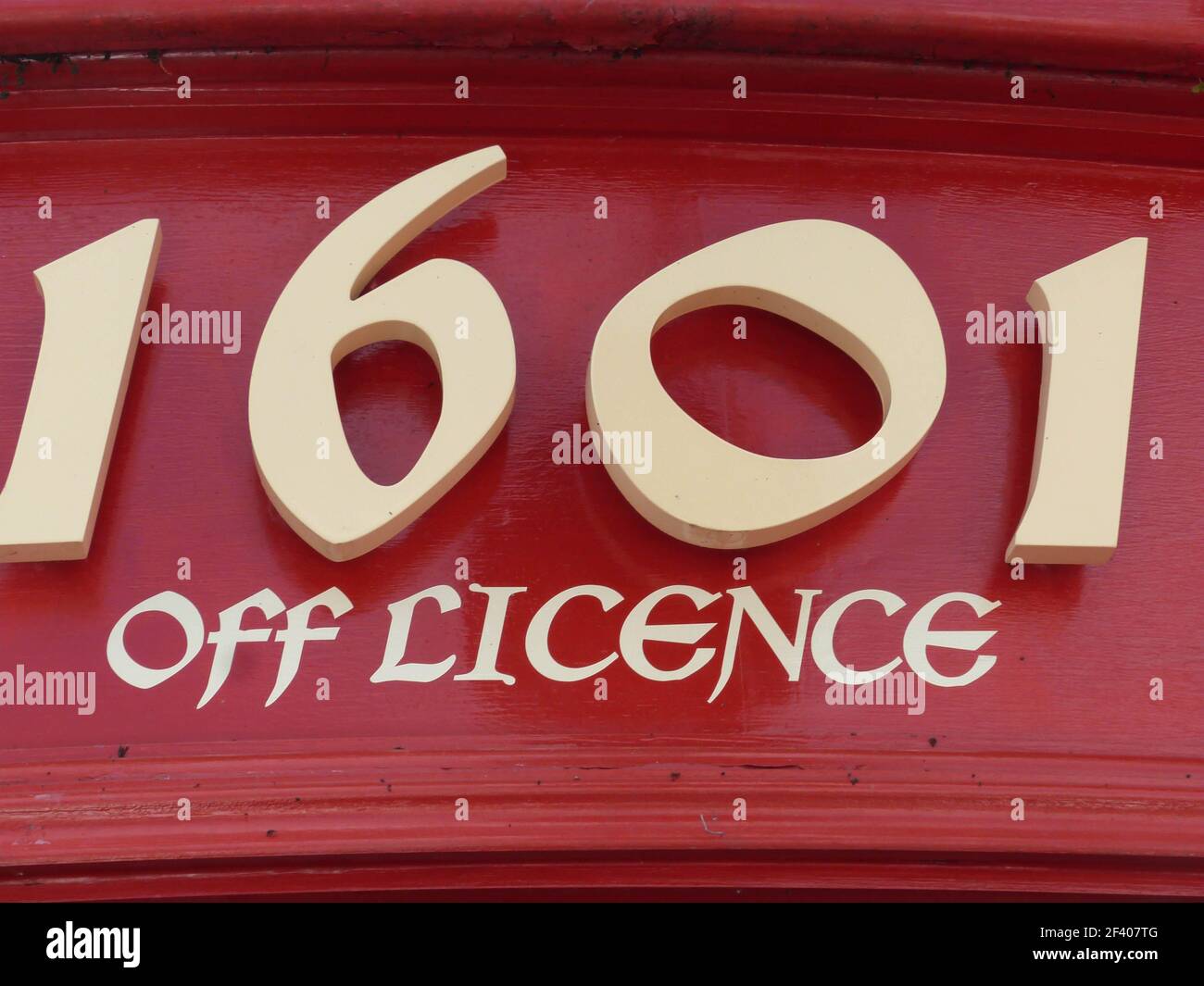 red and yellow wooden sign in irleand Stock Photo - Alamy
