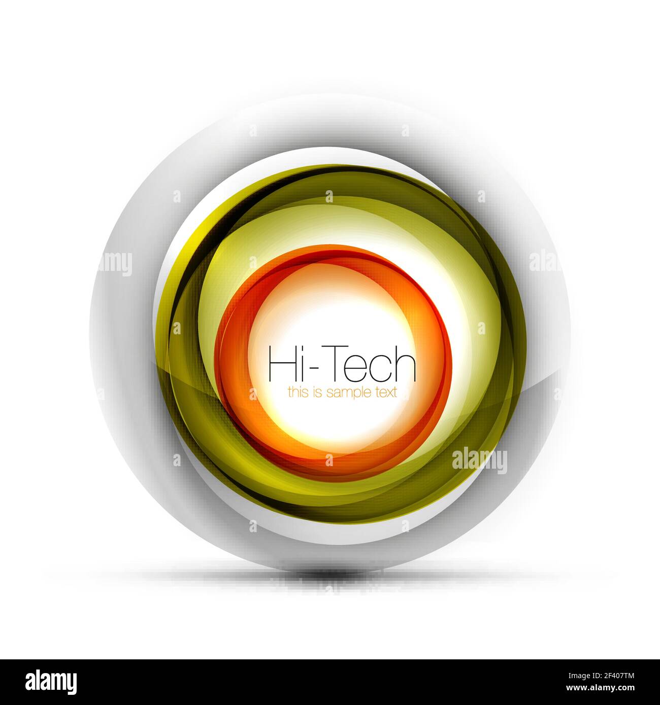 Digital techno sphere web banner, button or icon with text. Glossy ...