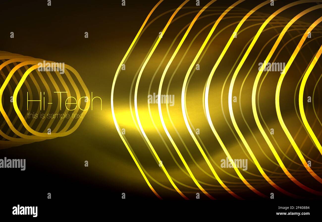 Outline hexagons, glowing geometric shapes, digital techno abstract ...