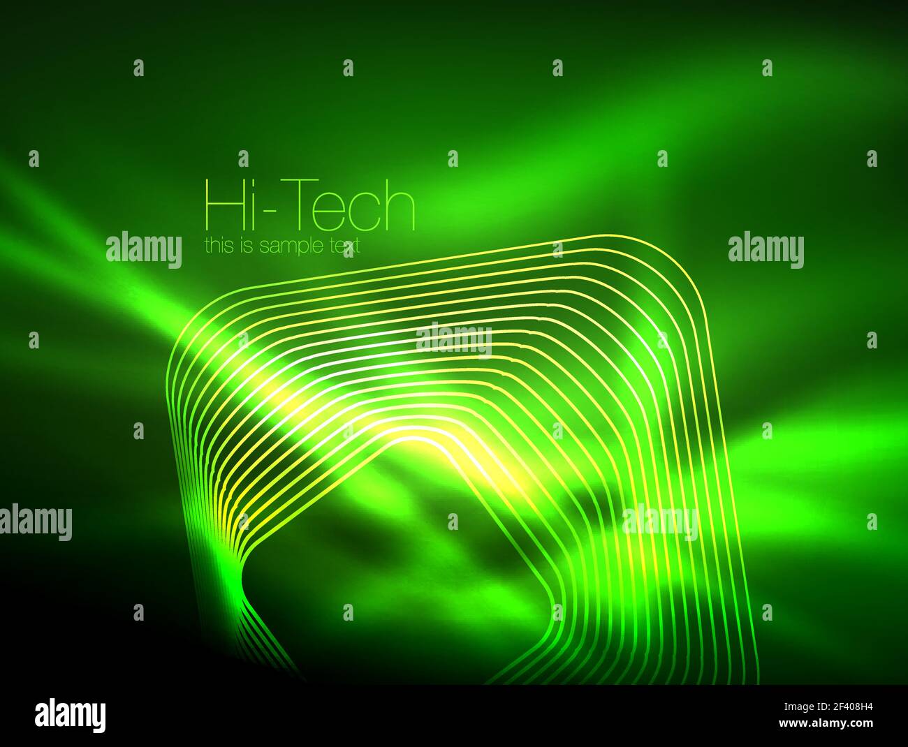 Neon glowing outline squares in dark. Neon glowing outline squares in ...