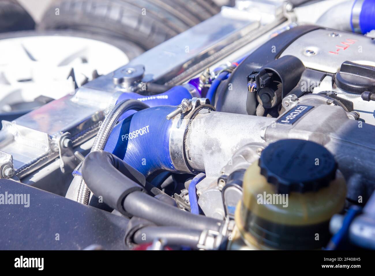 car engine, car engine close up, engine of a sports car Stock Photo - Alamy